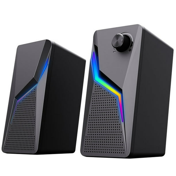 Desktop RGB Gaming Speaker Computer Subwoofer HiFi Stereo Sound Wired ...