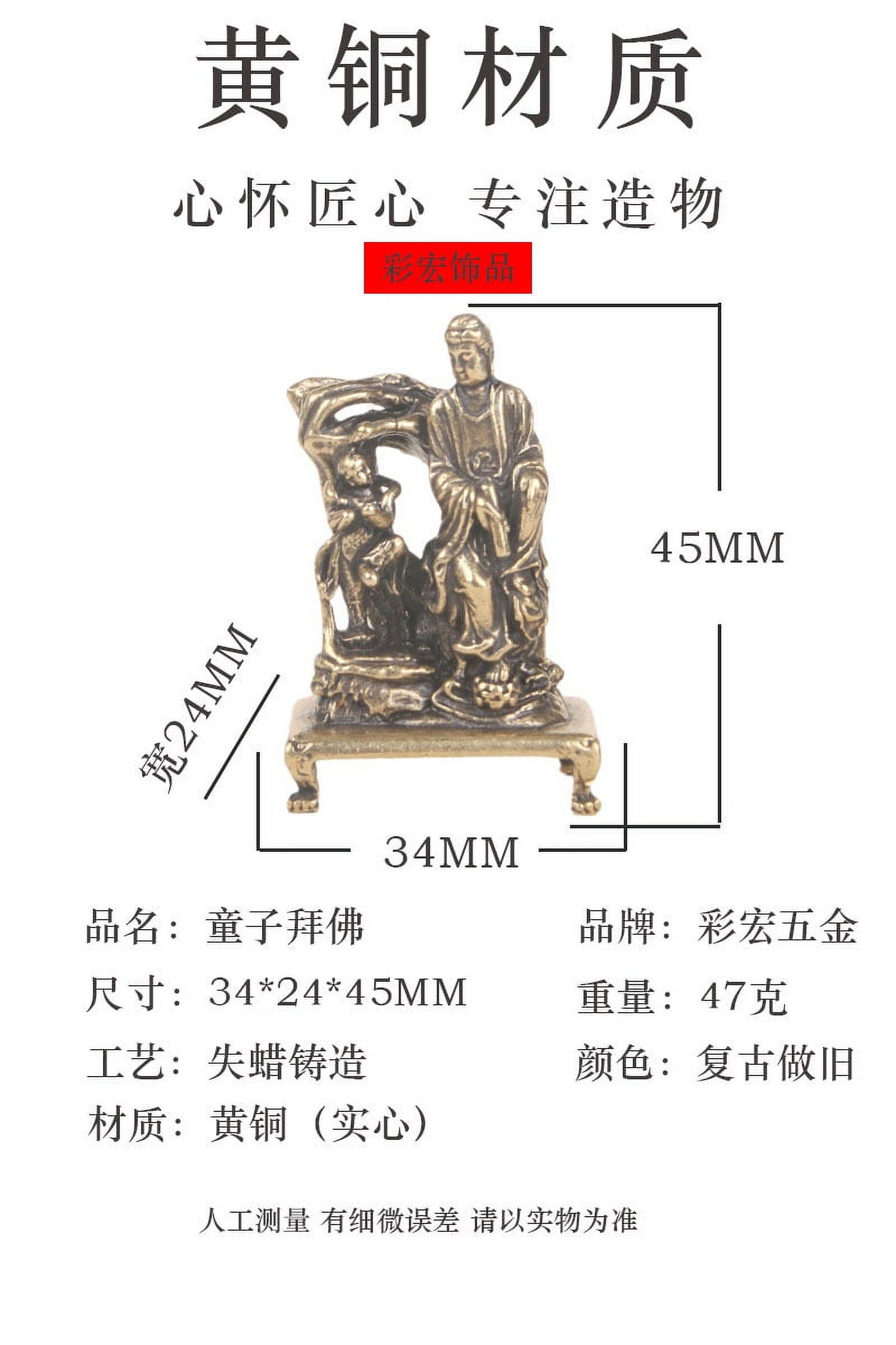 Desktop Retro Brass Buddha Statue Desktop Brass Craft Sculpture Brass ...
