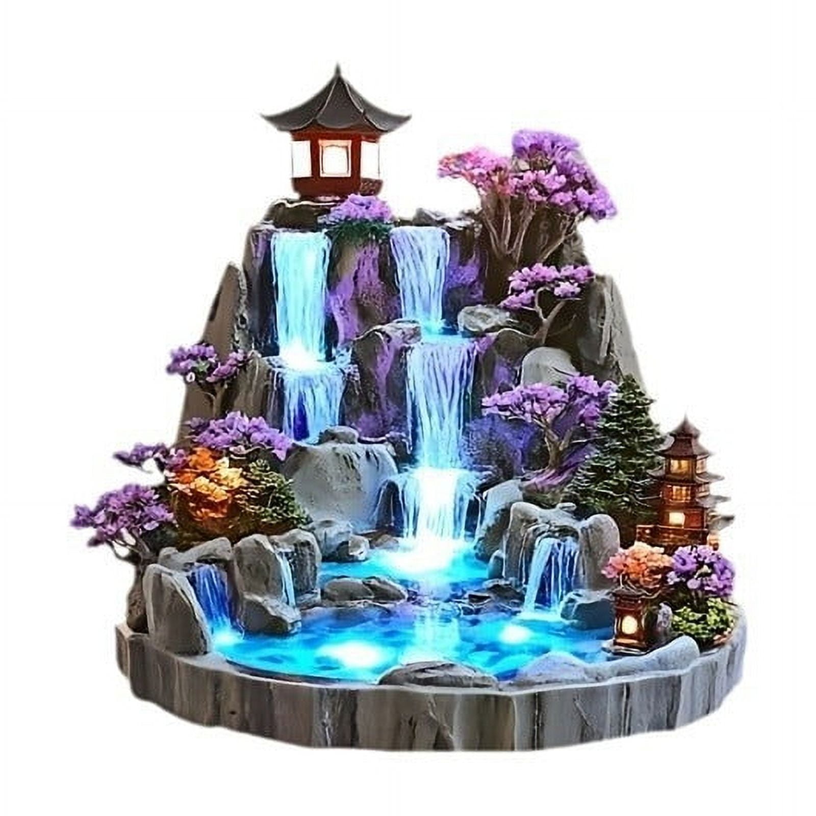 Desktop Rockery Flowing Water Fountain, Feng Shui Wheel Circulation ...