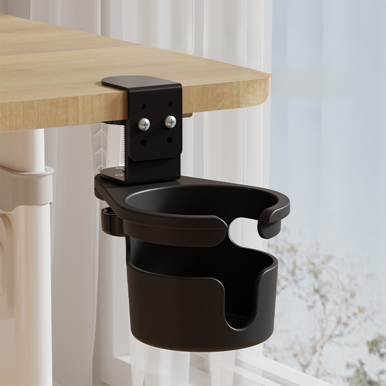 Desktop Rotating Cup Holder Rack | Metal Adjustable Desk Coffee ...