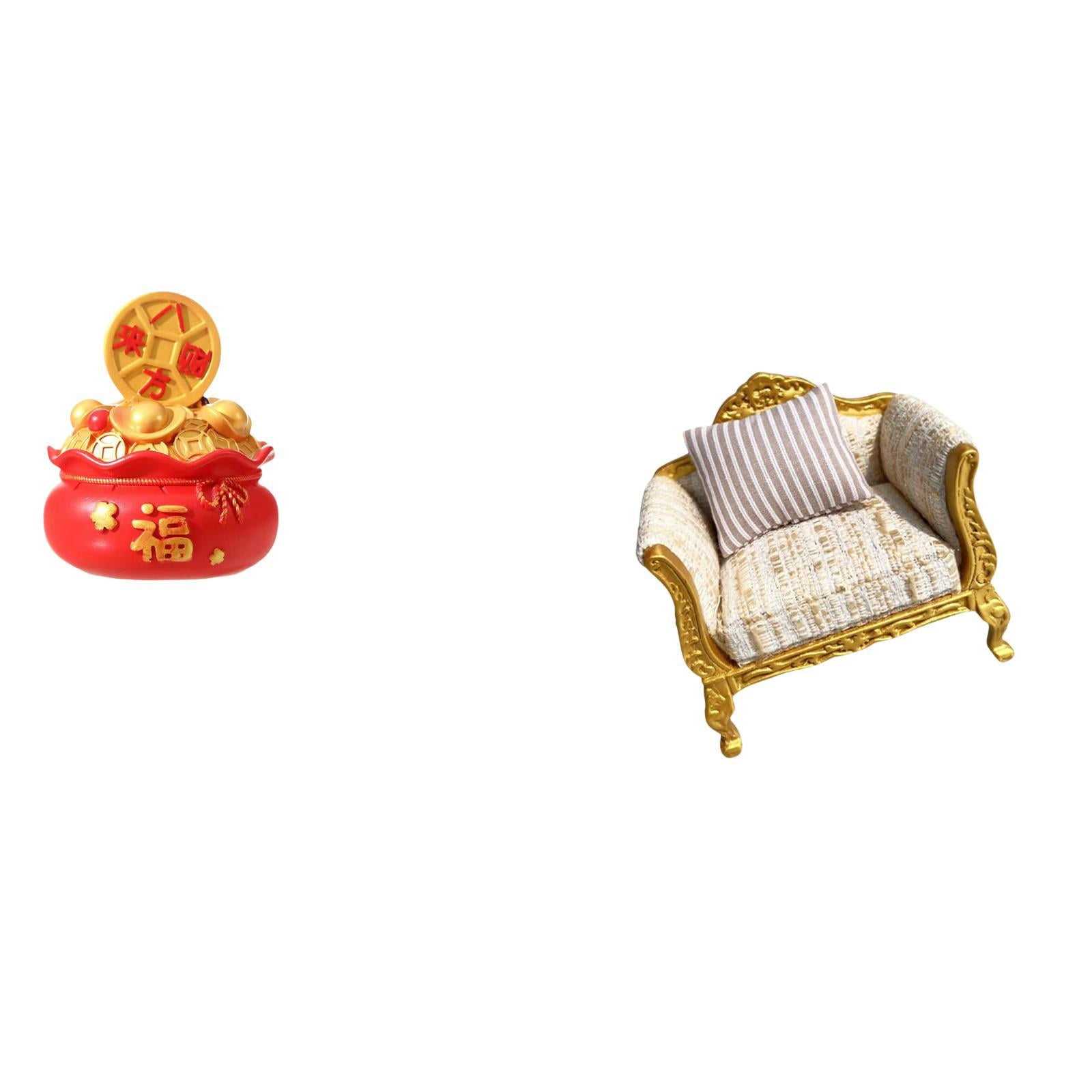 Desktop Sculpture Tabletop Art Craft Ornament Miniature Sofa Resin ...