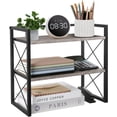 Desktop Shelf Organizer, 2 Tier Office Shelves, Wood Desk Organizer ...