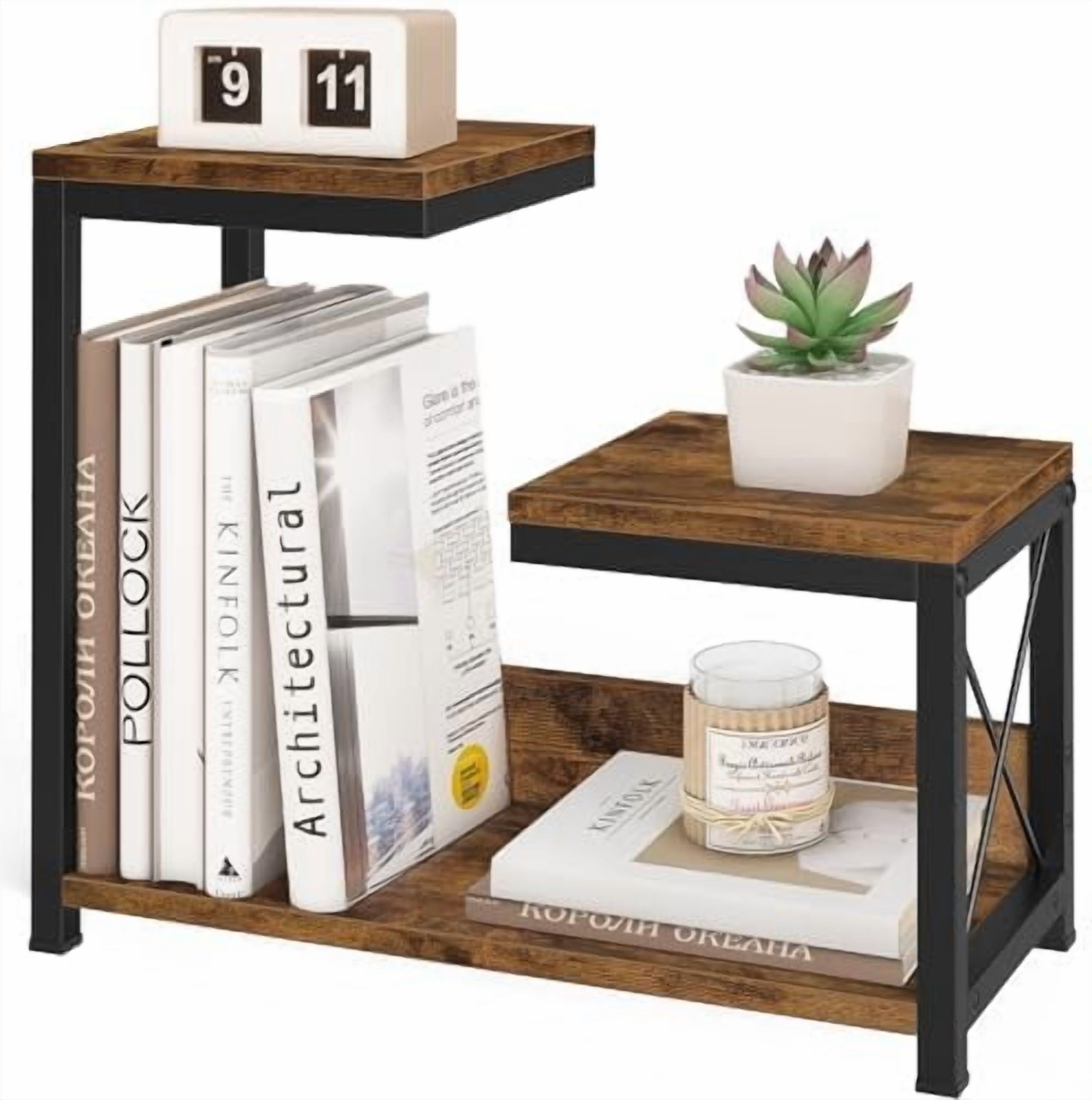 Desktop Shelf Organizer, 3 Tier Office Shelves, Wood Desk Organizers ...