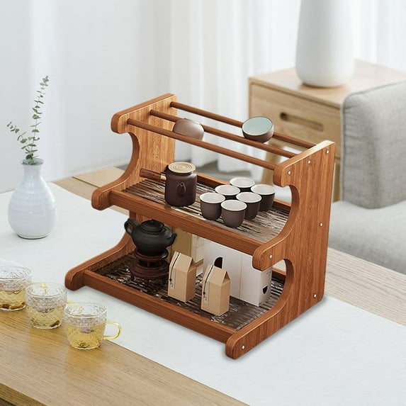 Desktop Shelf Organizer, Multi Layer Wooden Storage Rack for Office ...