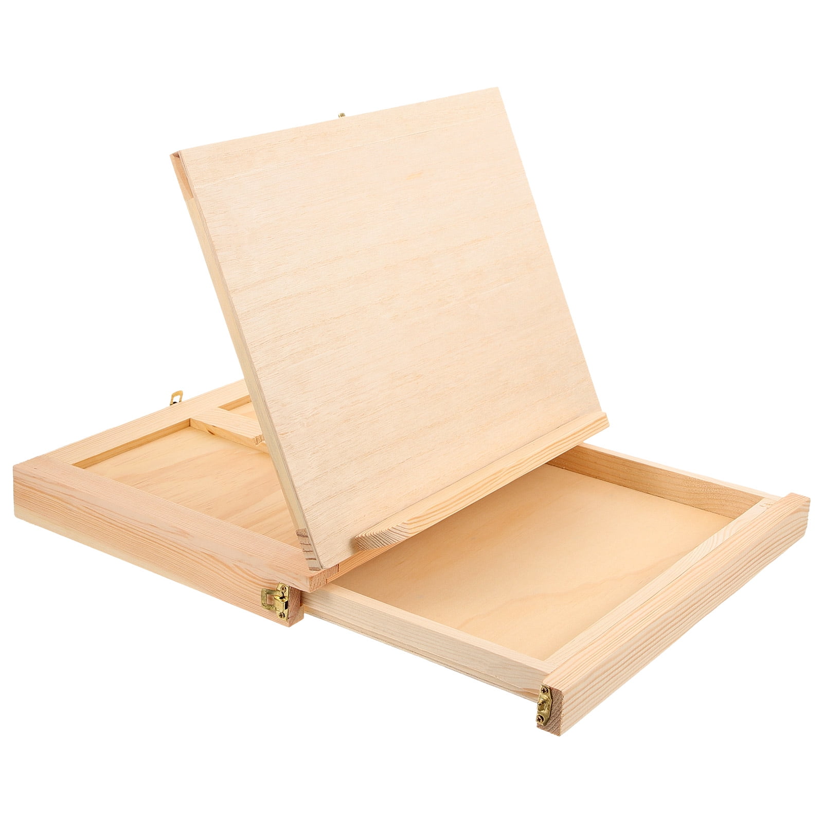 Raindrops Portable Light Yellow Wood Drawing Board with Storage Drawer ...