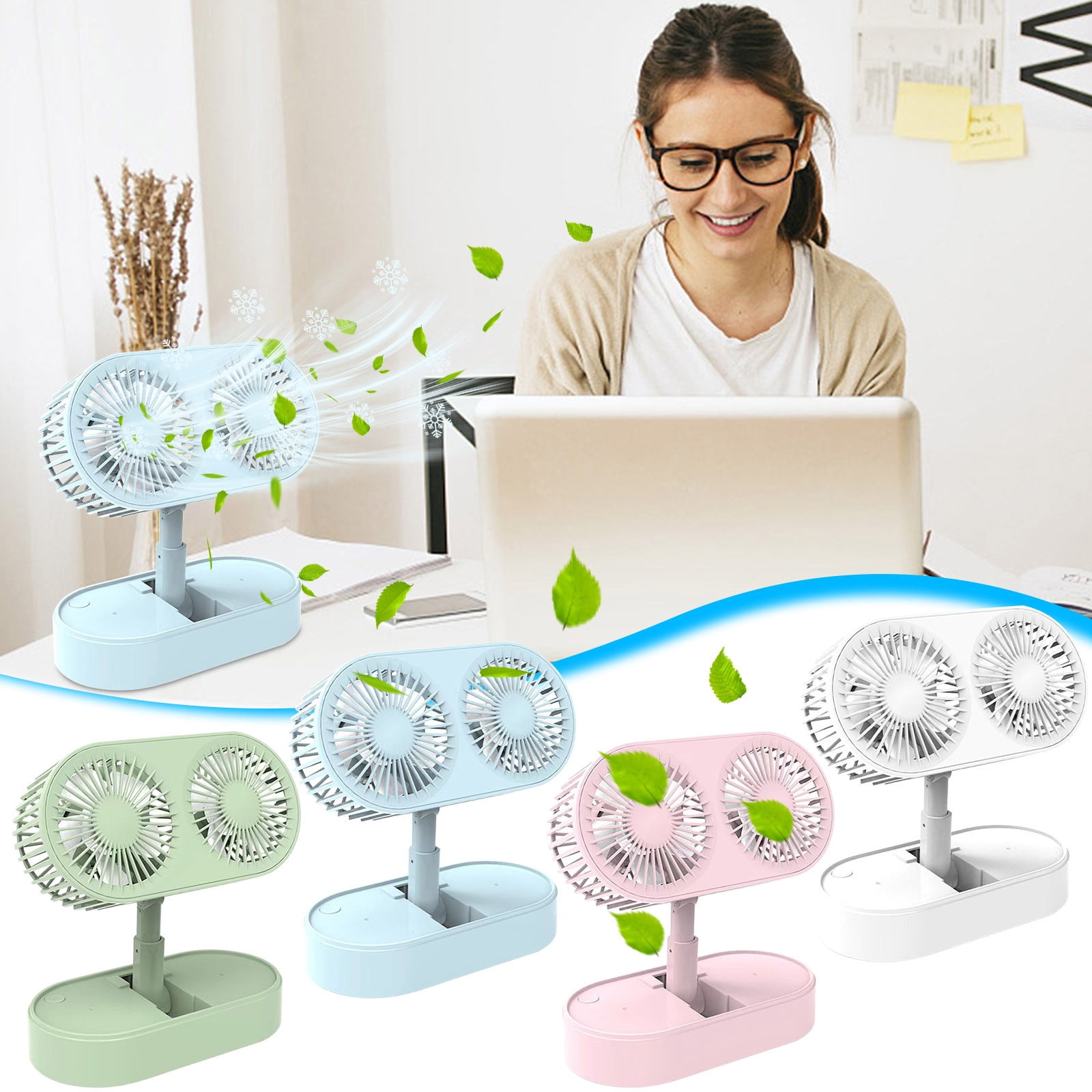 Desktop Small Fan, Ultraquiet Office Fan, Portable Desk Model, Long ...