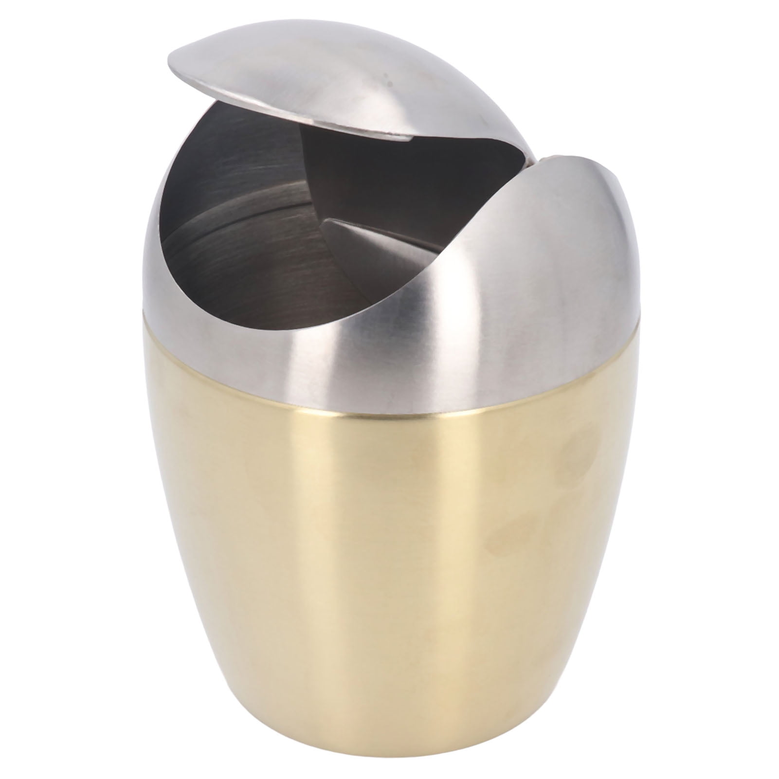 Desktop Small Trash Can Multipurpose 304 Stainless Steel Mini Trash Can ...