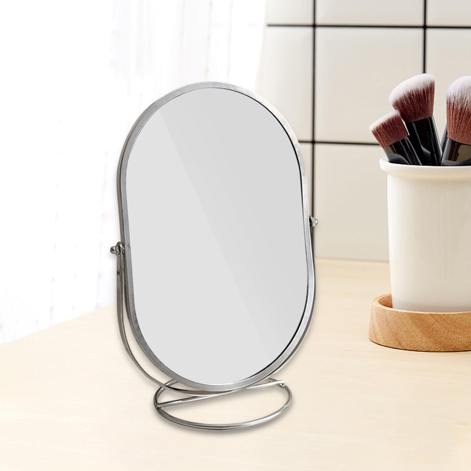 Desktop Stand Mirror Freestanding Multipurpose Vanity Round Mirror ...
