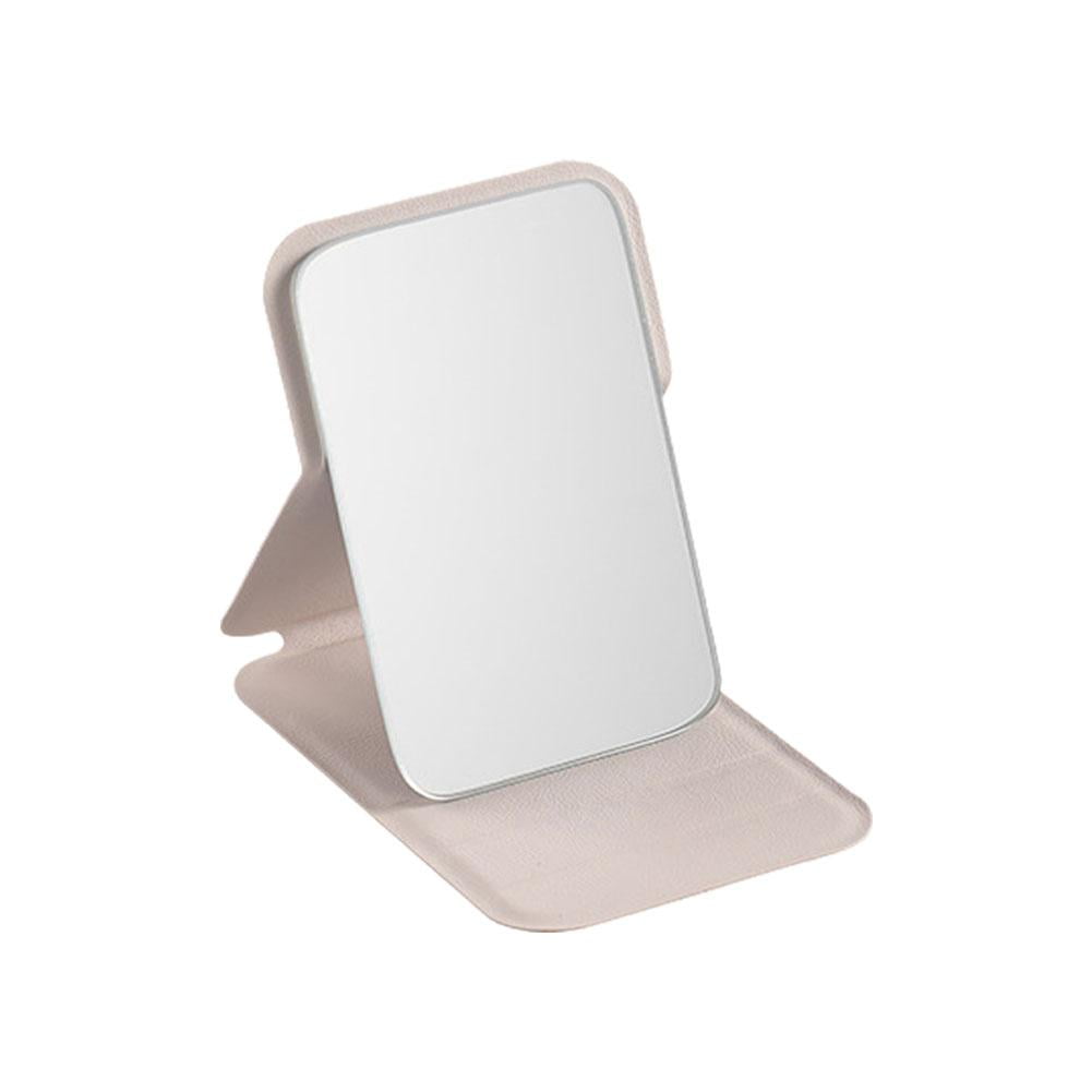 Desktop Stand Mirror Pu-Leather Fold Makeup Mirror Cosmetic Mirror ...