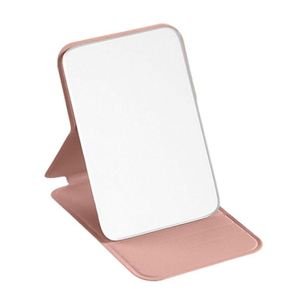 Desktop Stand Mirror Pu-Leather Fold Makeup Mirror Cosmetic Mirror ...