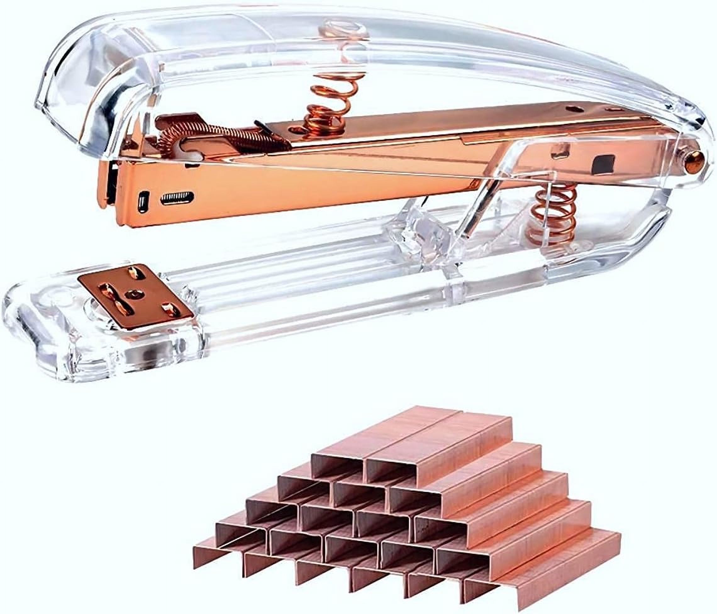 Desktop Stapler Rose Gold, Ultra Clear Acrylic Body Offers Modern ...