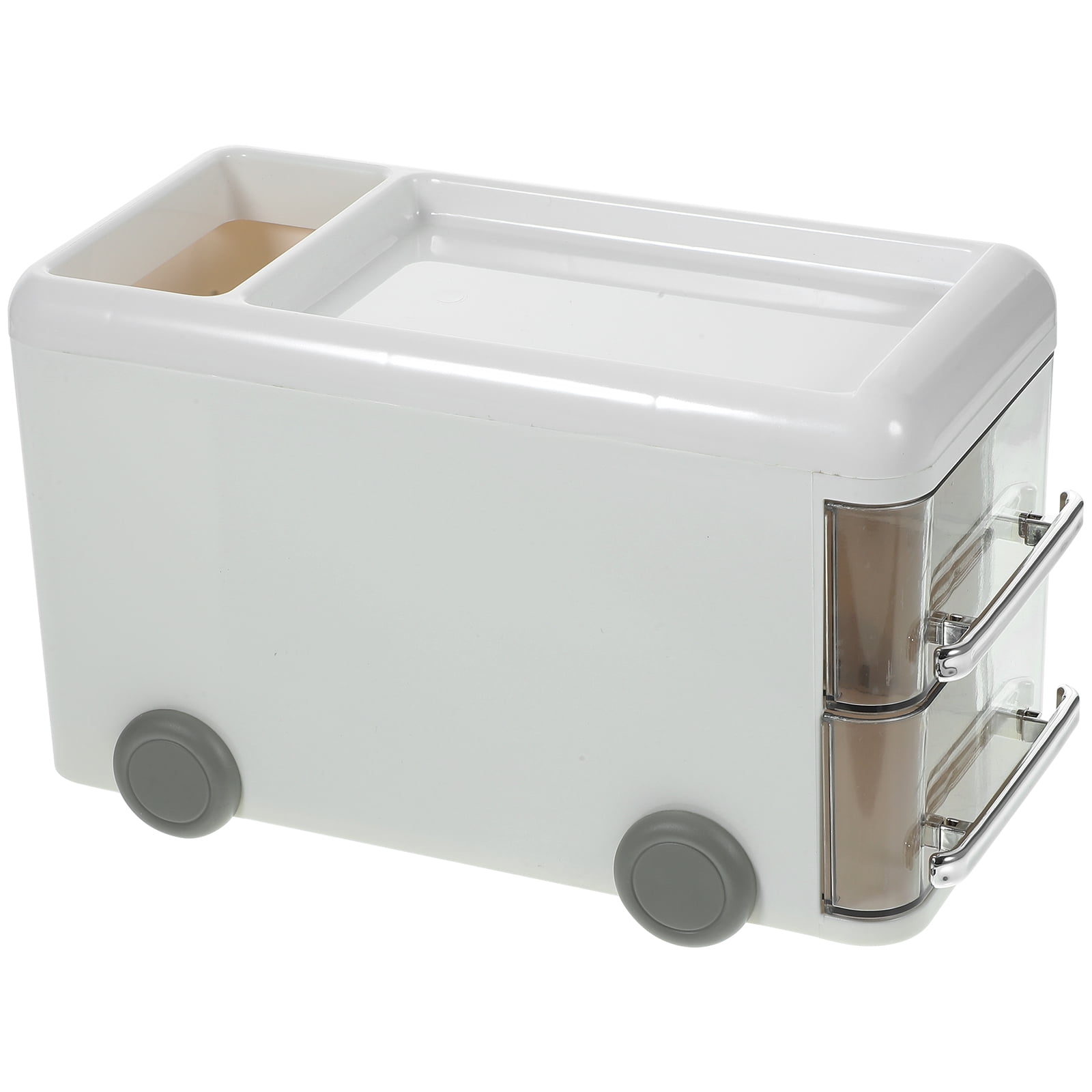 Desktop Stationery Storage Box Office Organizer with Drawer Plastic Bus ...
