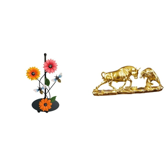 Desktop Statue Toilet Paper Holder Paper Towel Holder Countertop Iron ...