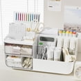 Desktop Storage Box - 10.83 x 5.91 x 4.92 Inch Plastic Organizer, Multi ...