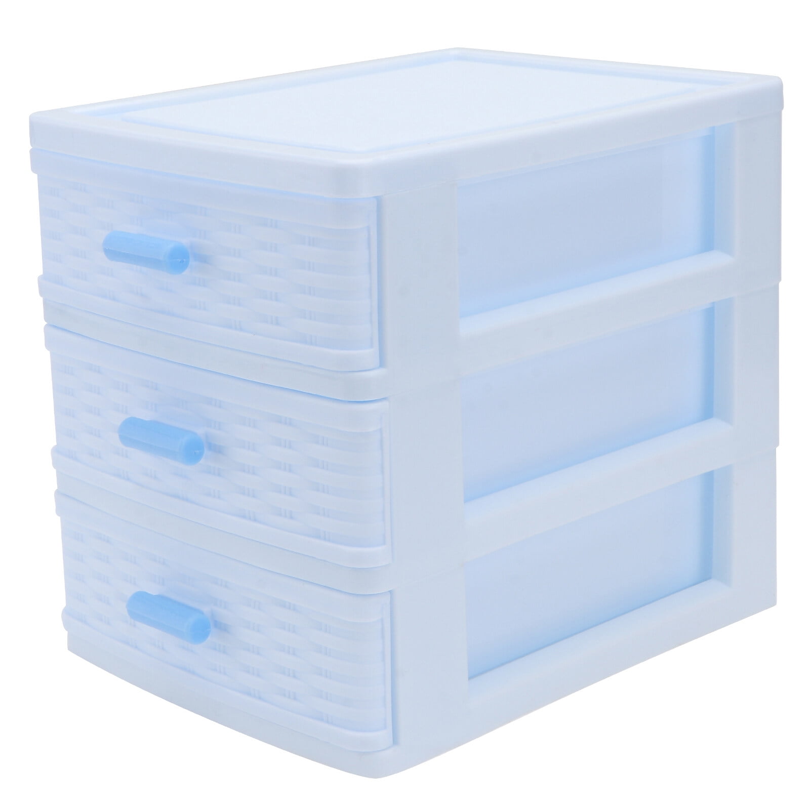 Desktop Storage Box Jewelry Cute Lids Small Bins Drawer Blue - Walmart.com