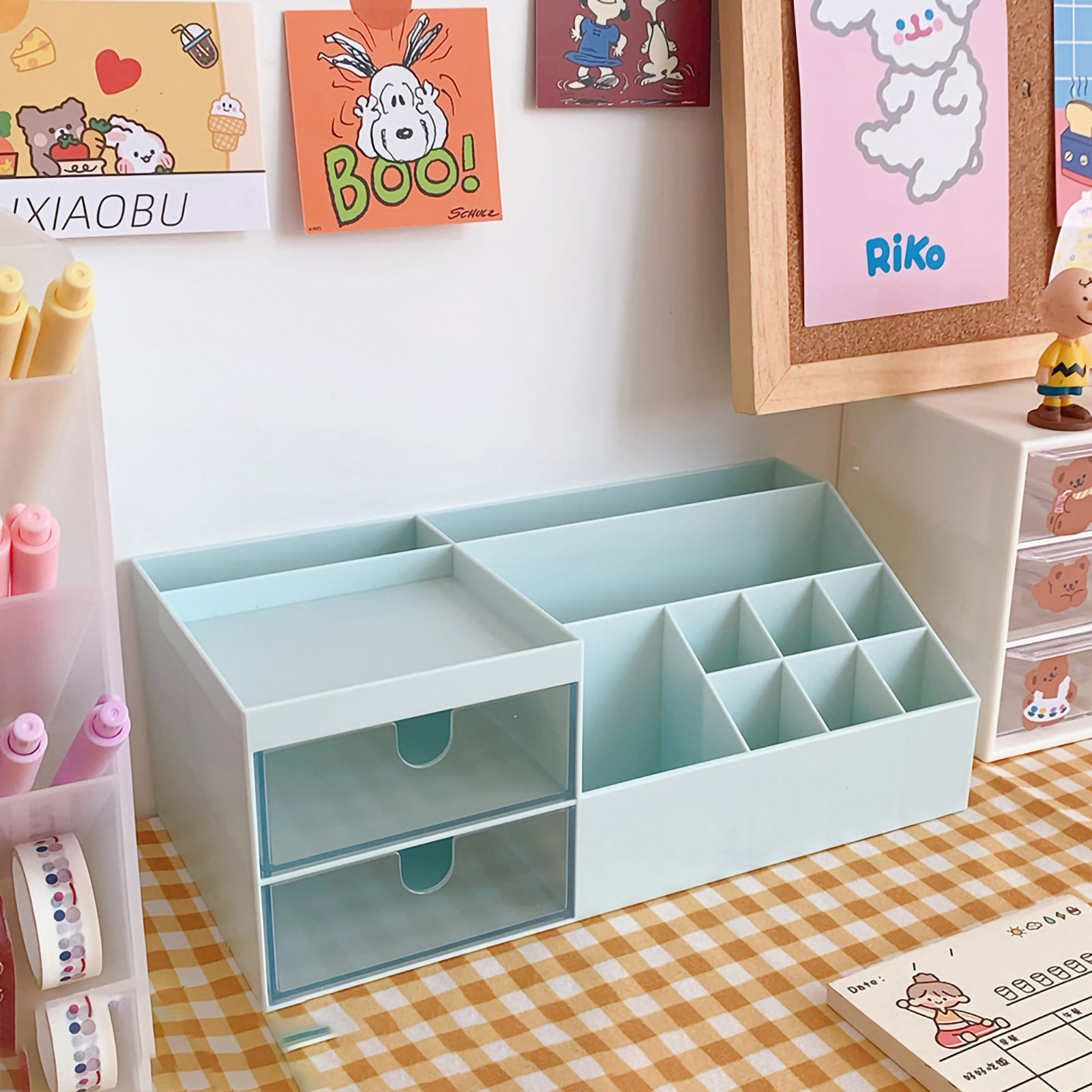 Storage Box 9 Grids Multi-purpose Durable Desktop Drawer Organizer for ...