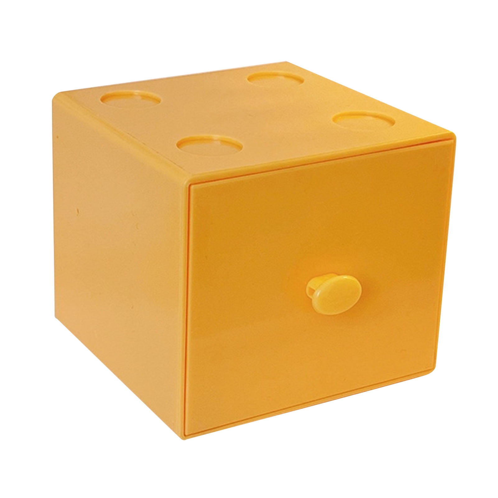 Desktop Storage Box Plastic Stackable Square Desk Organizer with Drawer ...