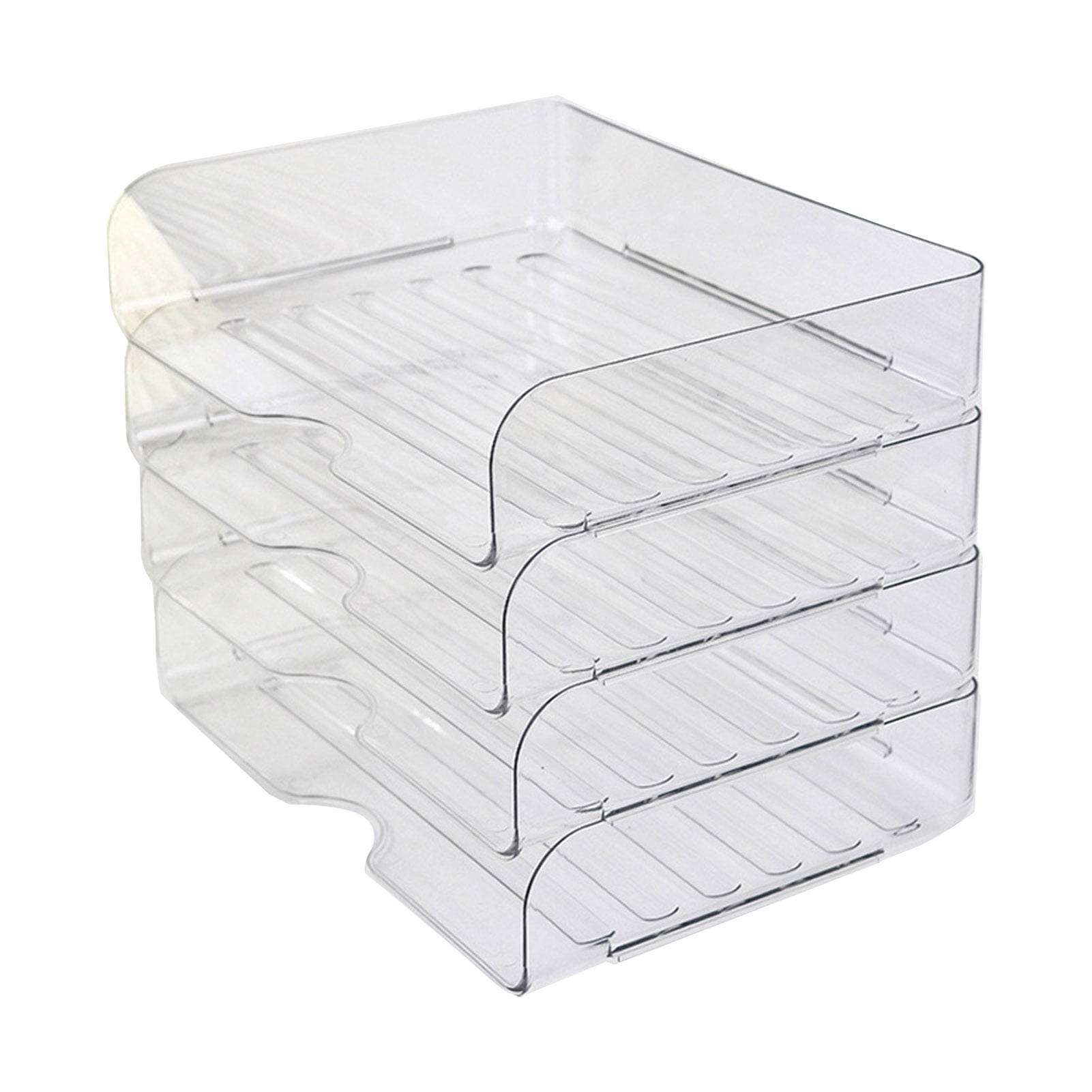 Desktop Storage Box Stackable Desk Organizer 4-tier Paper Tray for ...