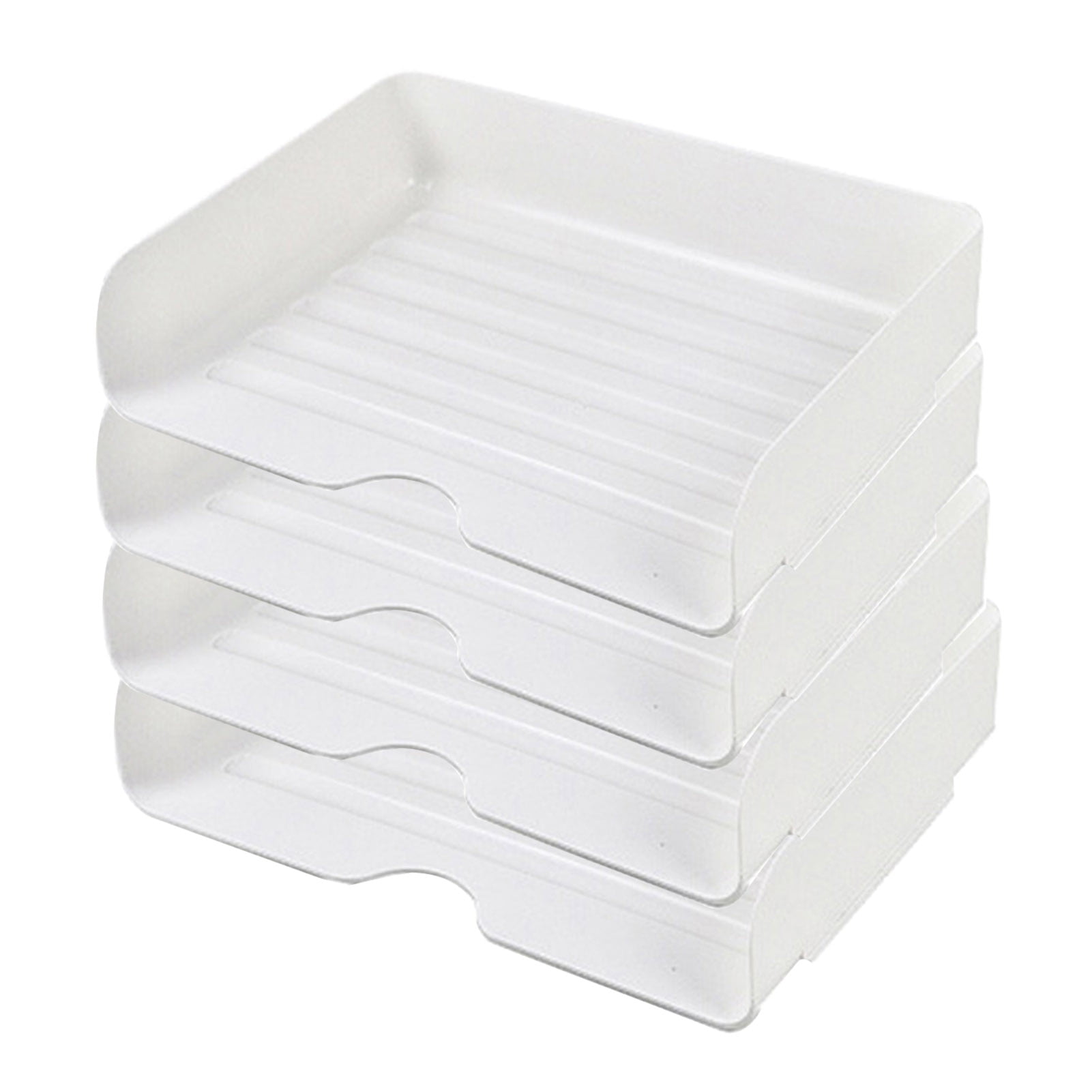 Desktop Storage Box Stackable Desk Organizer 4-tier Paper Tray for ...