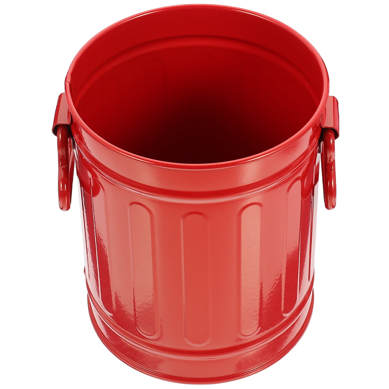 Desktop Storage Bucket Trash Bin Iron Pen Holder Garbage Can Rustic ...