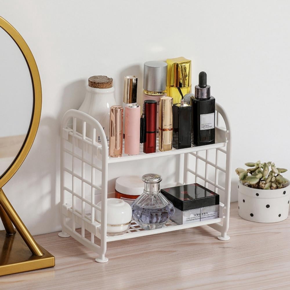 Desktop Storage Rack Double-Layer Bathroom Organizer Shelf Cosmetic ...