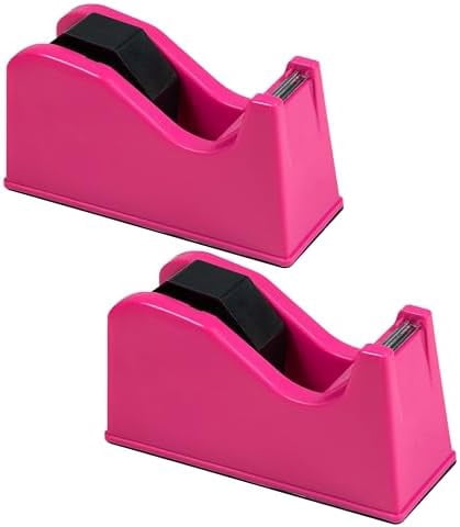 Desktop Tape Dispenser Adhesive Roll Holder (Fits 1" & 3" Core) with ...