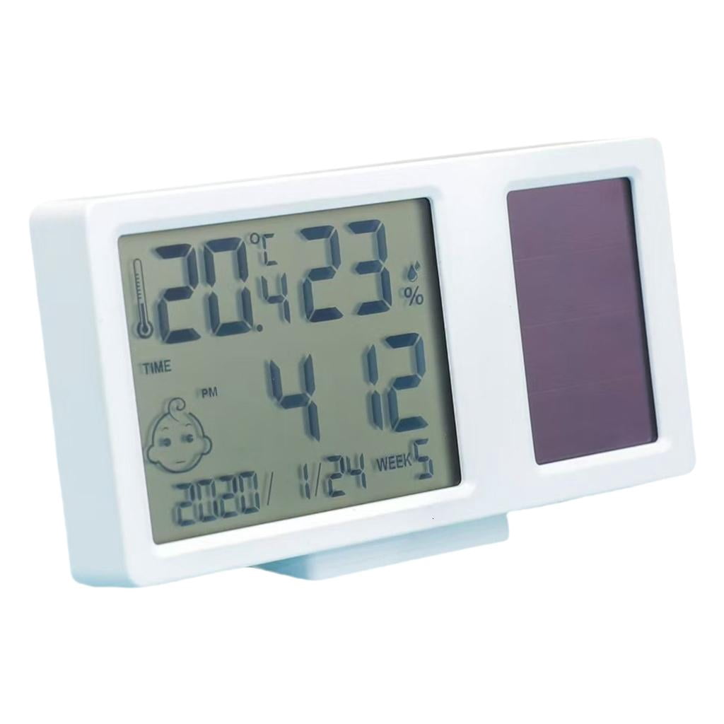 Desktop Temperature Humidity Meter with LCD Screen Time Date Week ...