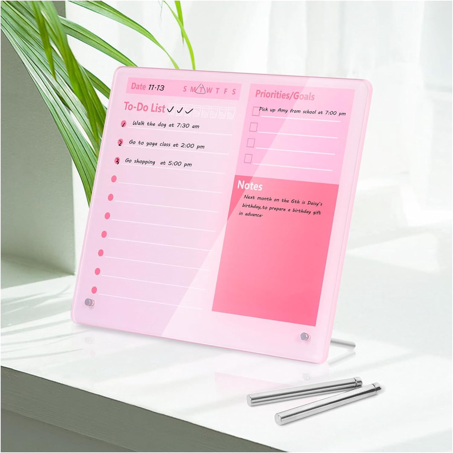 Desktop Thickened Acrylic Dry Erase Board to do List Planner Board，12 ...