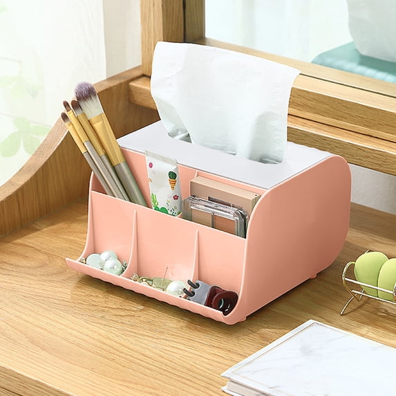 Desktop Tissue Box Multicolor Plastic, Multipurpose Storage for Small ...