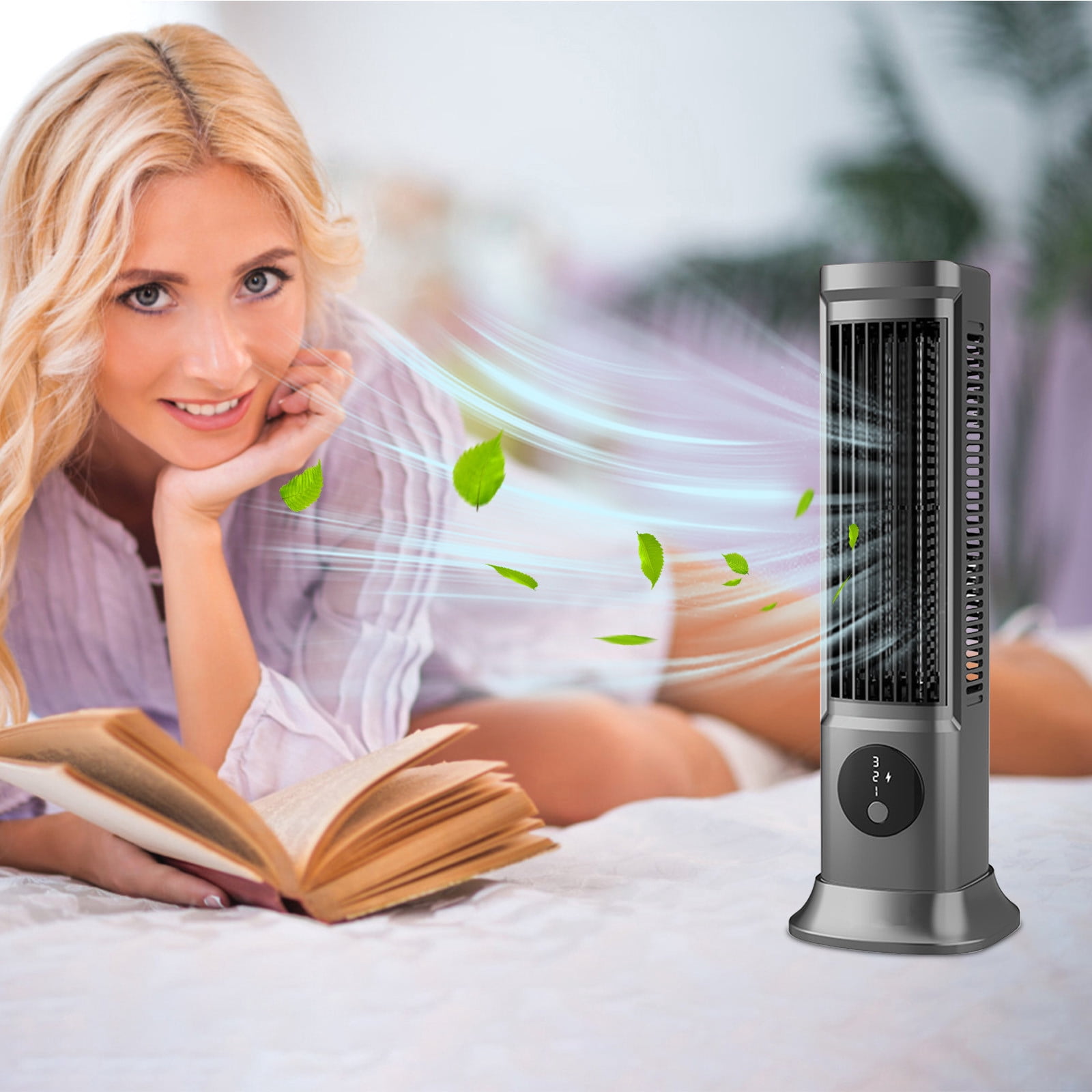 Desktop Tower Fan Portable Household Silent Small Cooler Fan 3 Speed ...