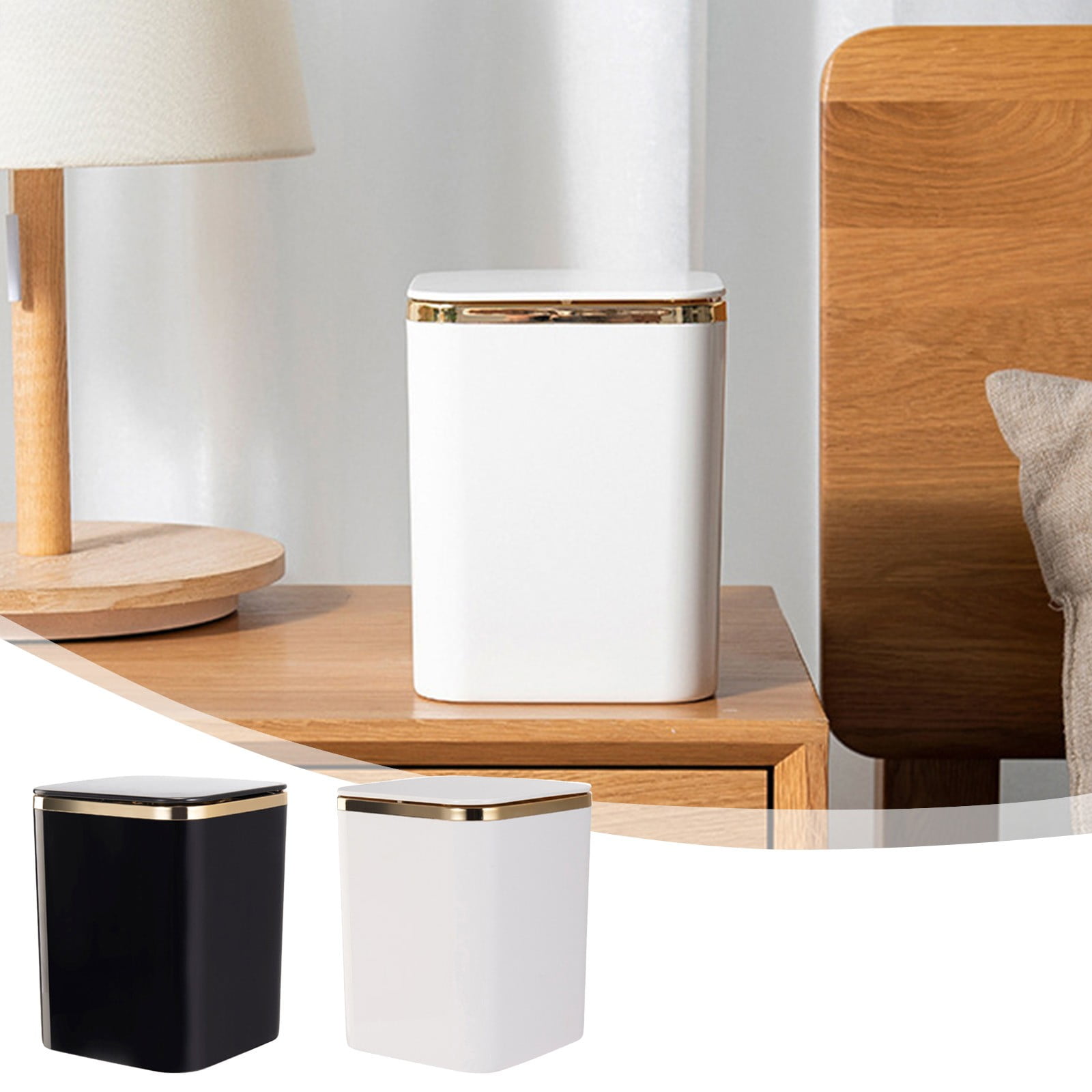 Desktop Trash Can with Lid | Small Office Garbage Bin for Desk ...