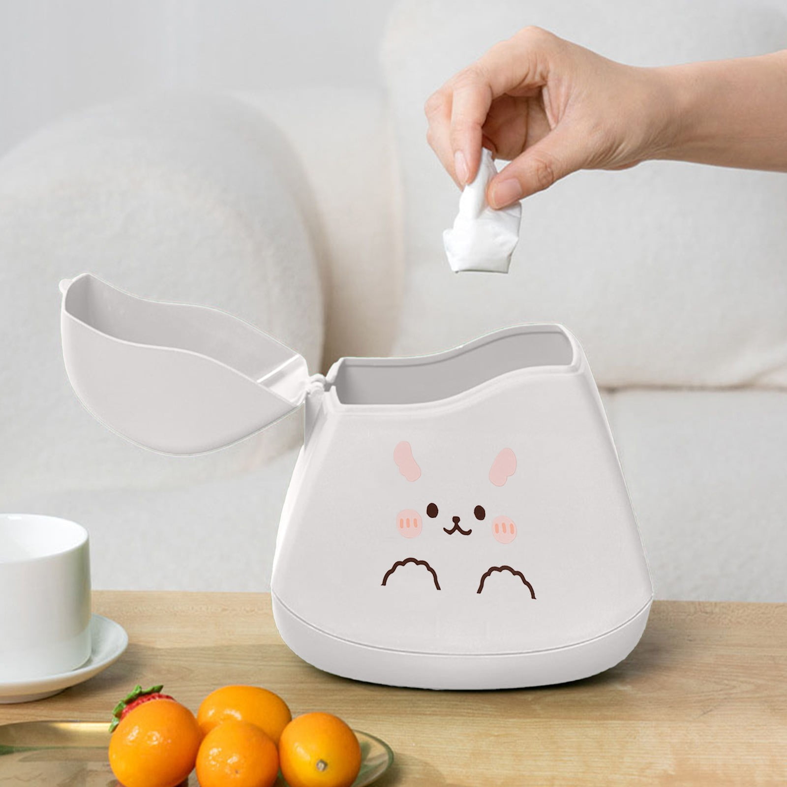 Desktop Trash Can Mini with Flip Lid, Cute Mini Countertop Trash Cans ...