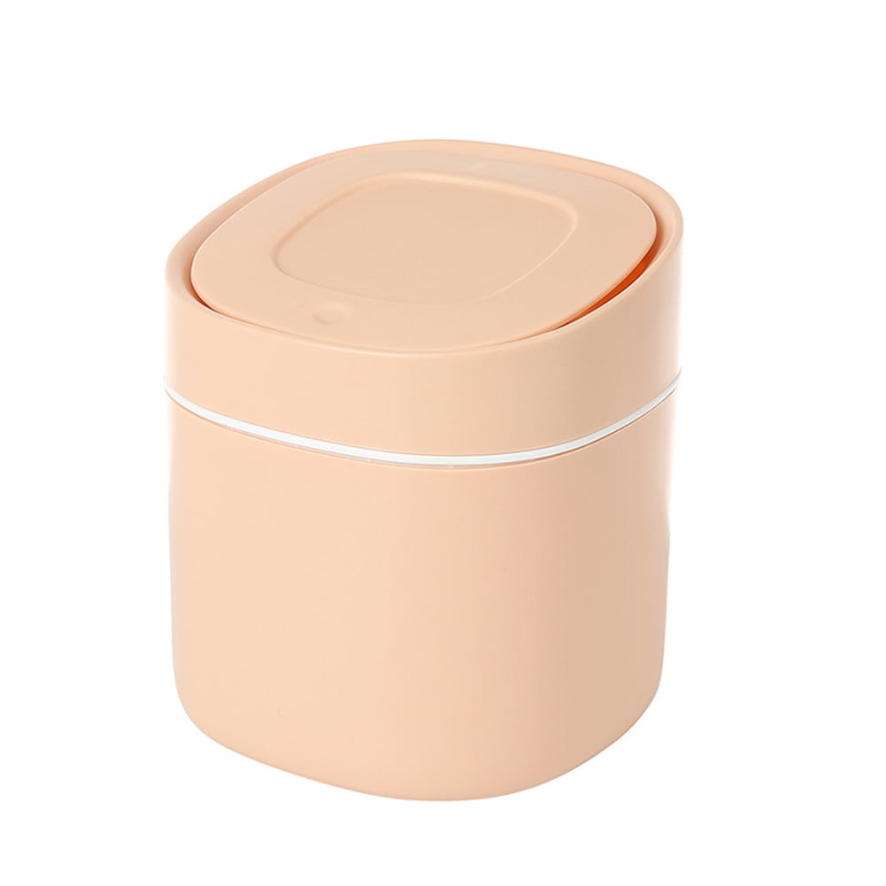 Desktop Trash Can Pressing Lid Mini Trash Can Plastic Pop-Up Lid ...