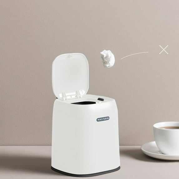 Desktop Trash Can Push Lid | Leak-Proof Waterproof Mini Wastebasket for ...