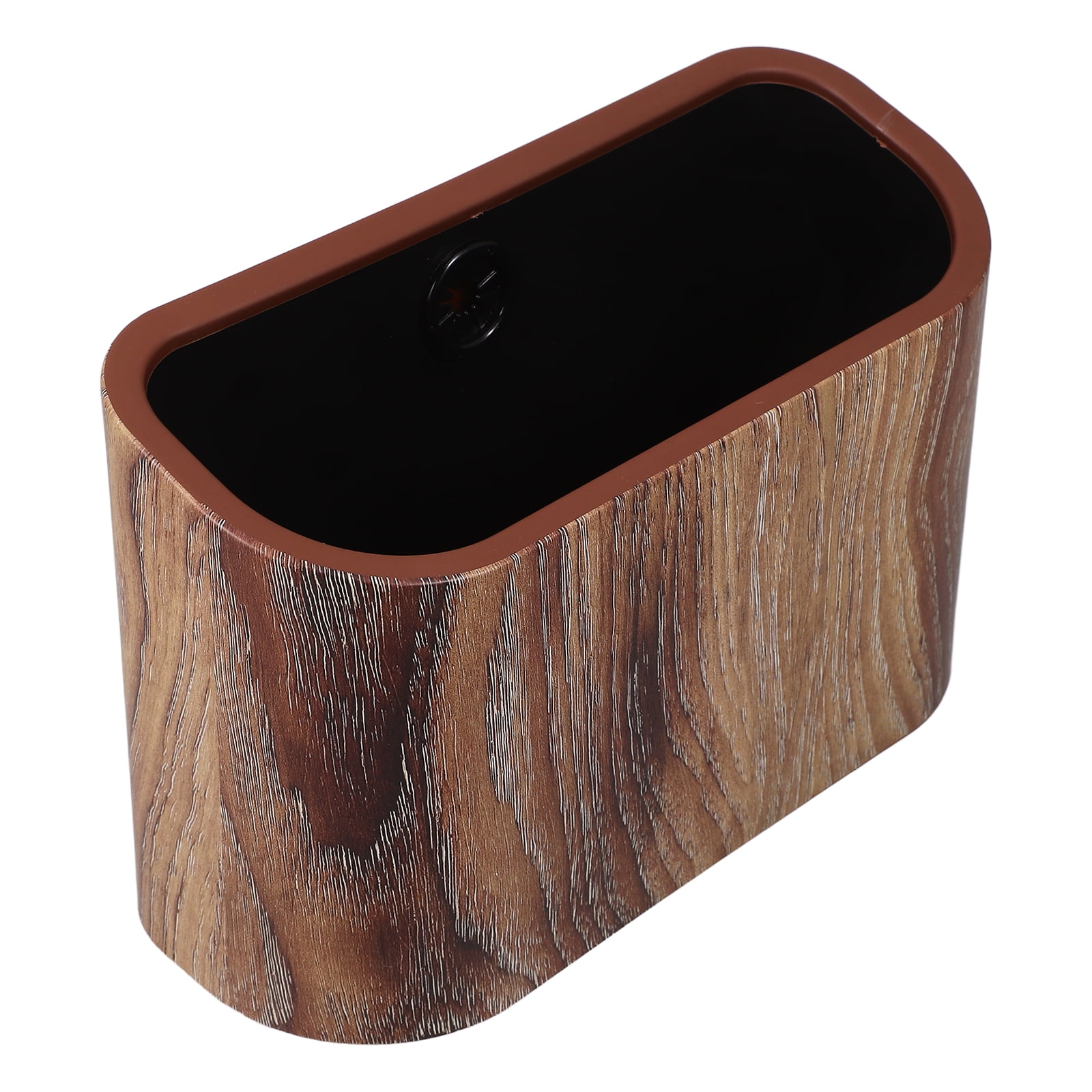 Desktop Trash Can Small Garbage Bin Mini with Lid Basket Office Brown ...