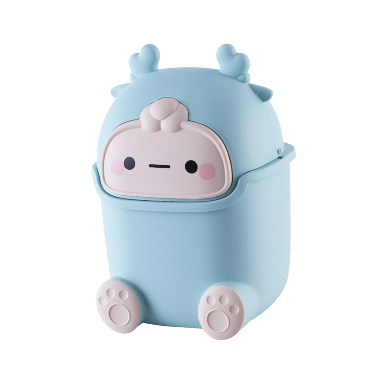 Desktop Trash Can Waste Basket 5L Cartoon Shape Sliding Type Makeup ...