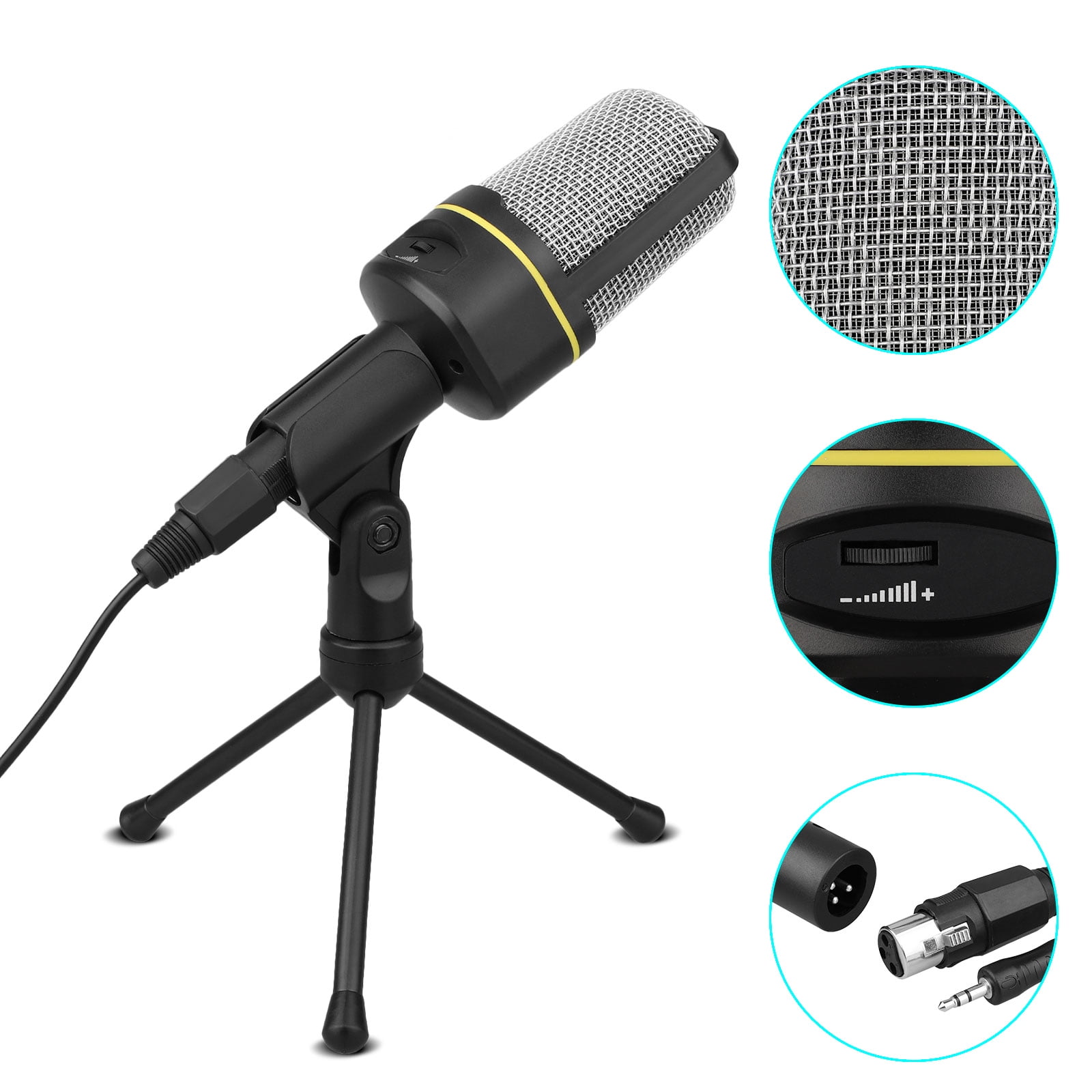 Desktop Tripod Microphone, EEEkit USB Desktop Microphone Fit for PC ...