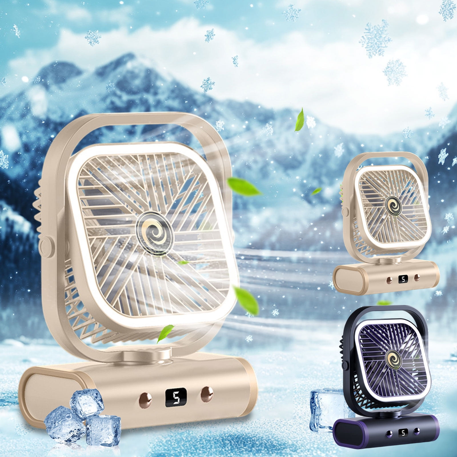 Desktop USB Fan, Wall Mounted Air Circulation, Digital Display, Large ...