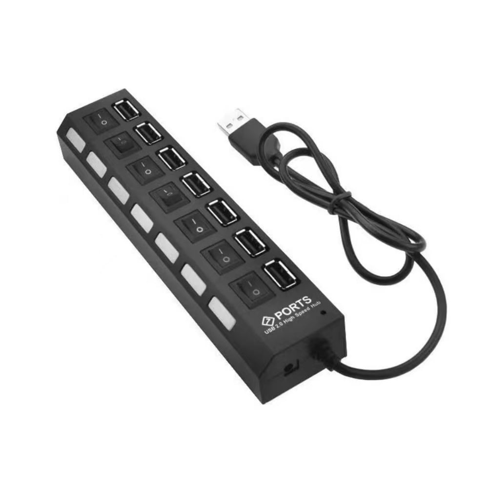 Desktop Usb Hub, 7-Port Data Transfer Station With Independent Switches ...