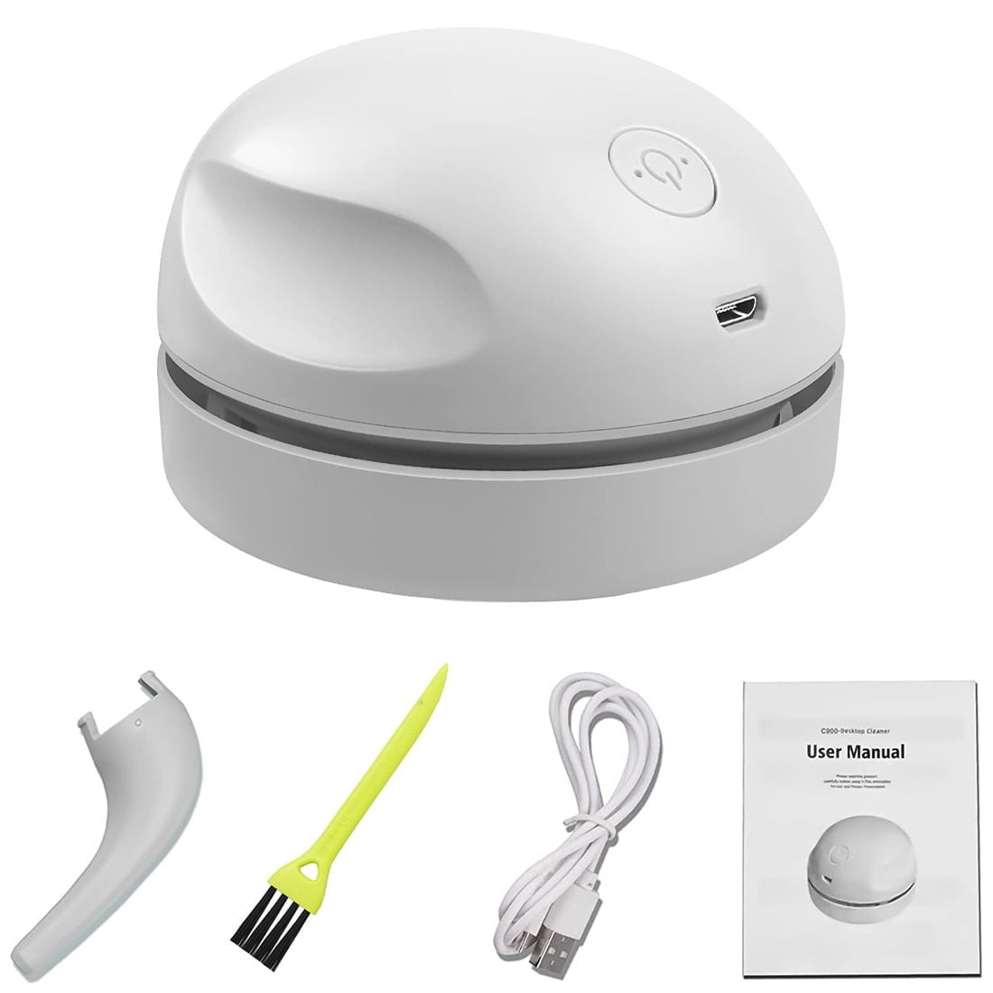 Desktop Vacuum Cleaner USB Charging with Vacuum Nozzle Cleaning Brush ...
