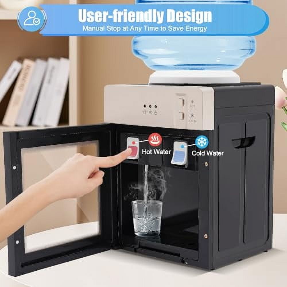 Desktop Water Cooler Dispenser, Top Loading Cooler for 1 to 5 Gallon, 3 ...