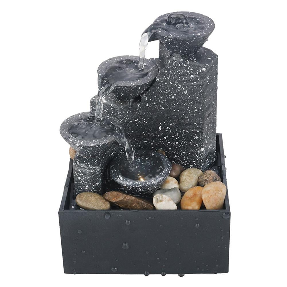 Desktop Water Fountain - Dual Power Supply, Creative Pebble Design ...