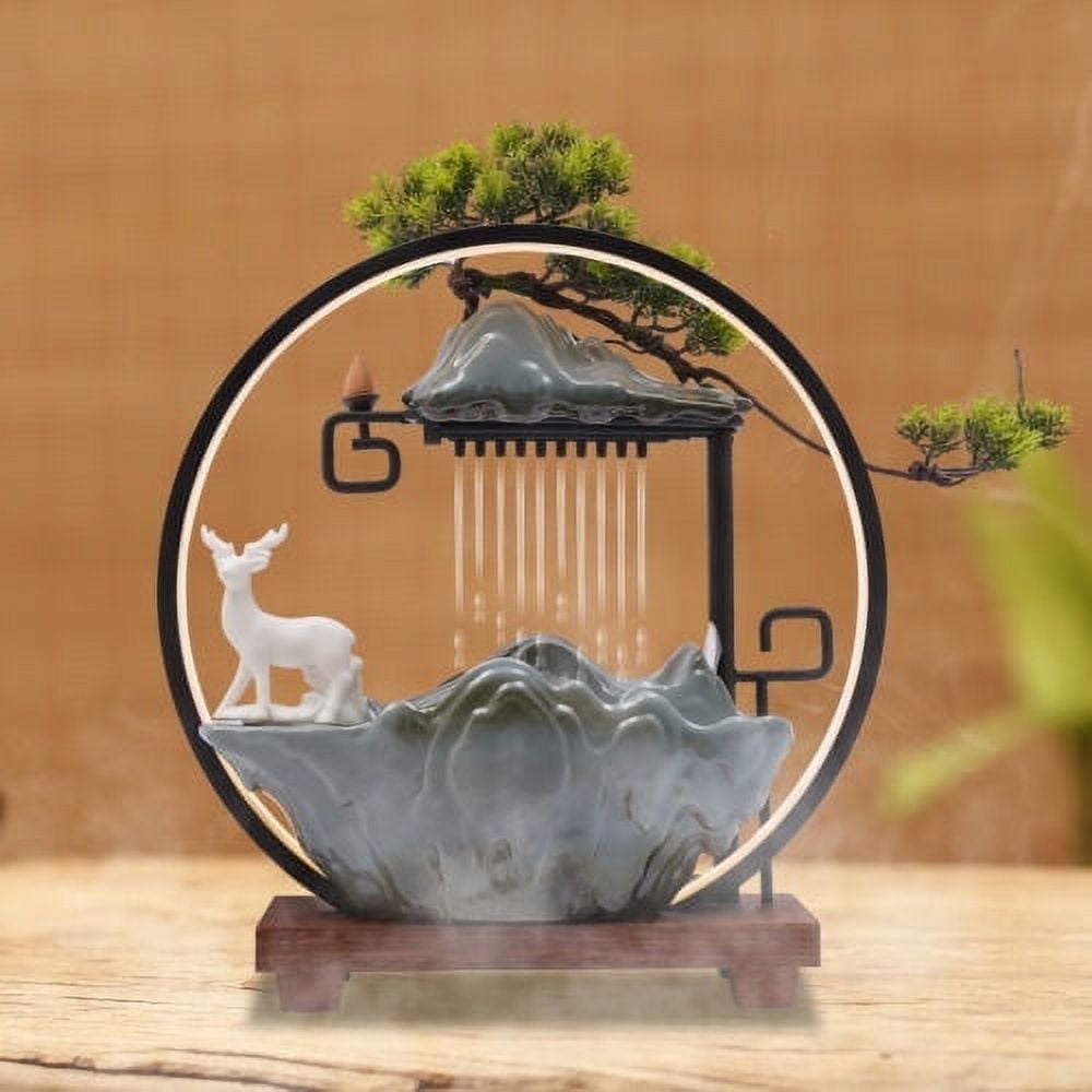 Desktop Water Fountain Indoor Waterfall Table Fountain W/atomizer & Led ...