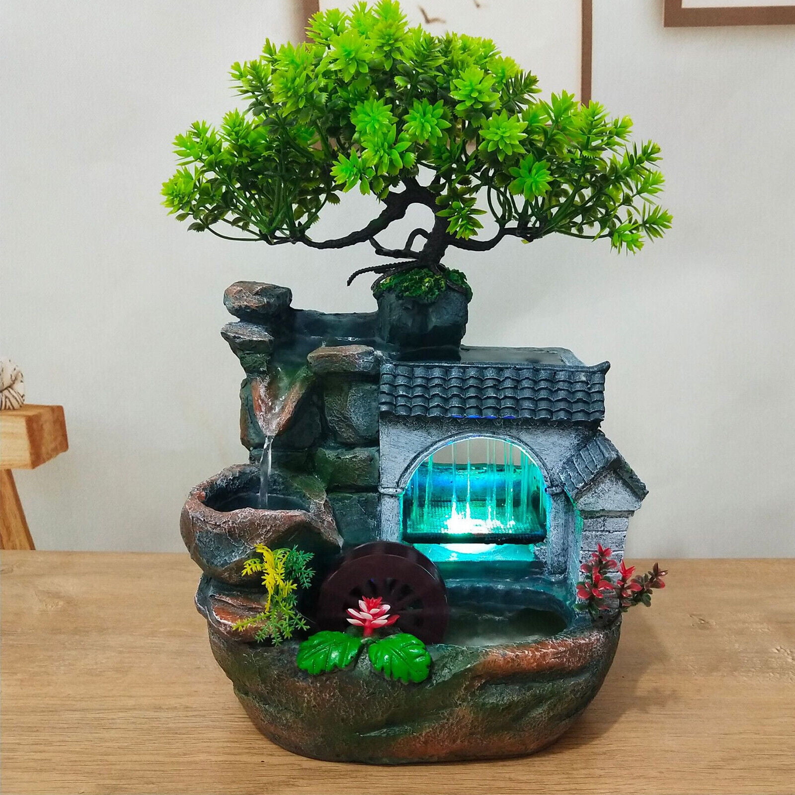 Desktop Water Fountain Waterfall Ornament Office Home Indoor Decor W ...