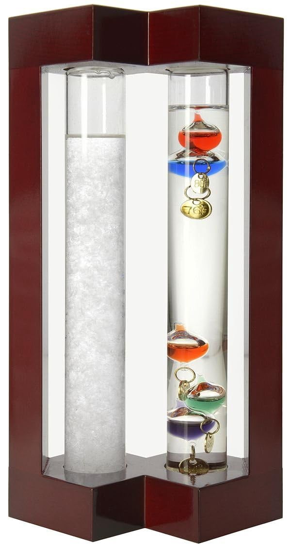 Desktop Weather Station with Galileo Thermometer & Fitzroy Storm Glass ...