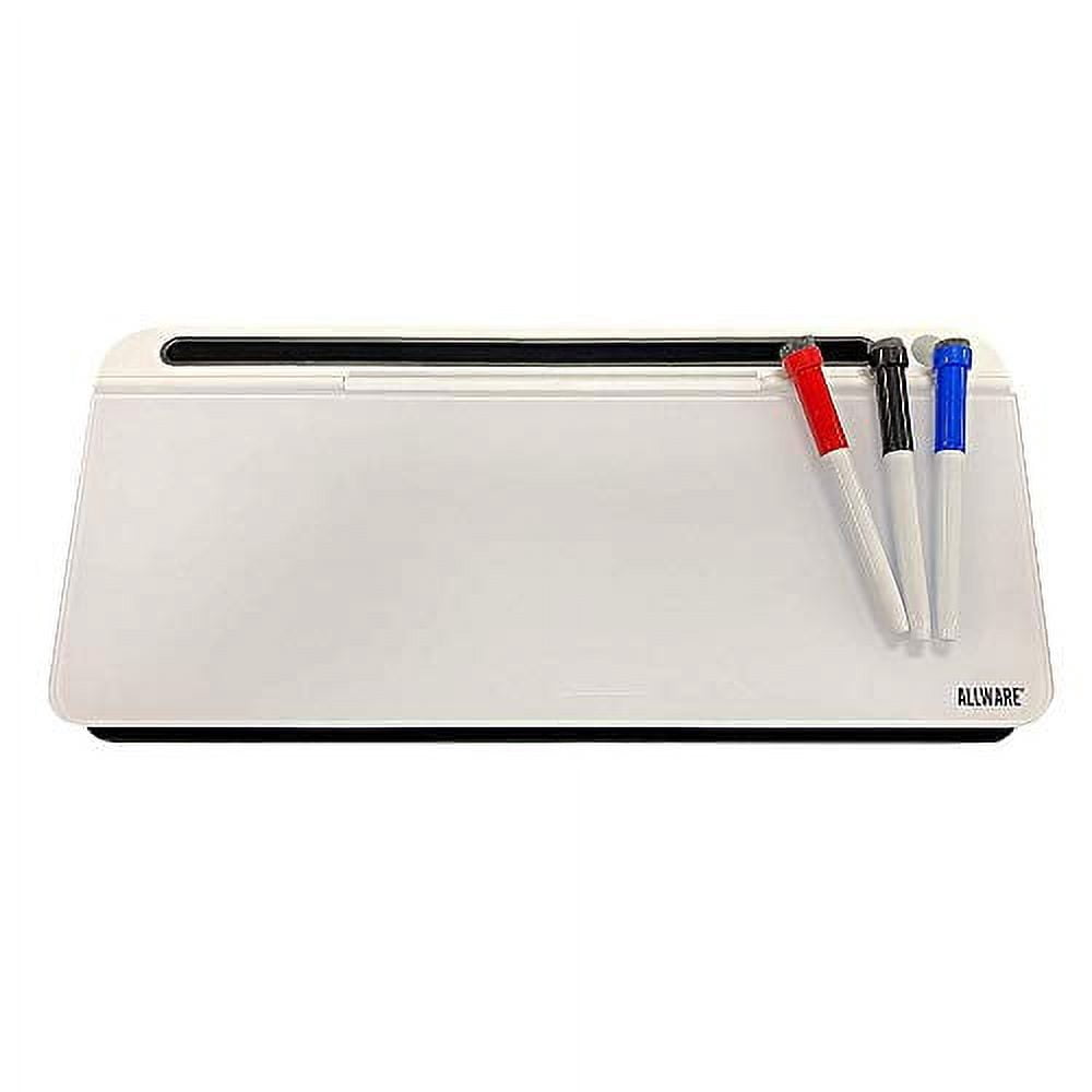 Desktop Whiteboard Set with 3 Colored Markers and Dry Erase Surface ...