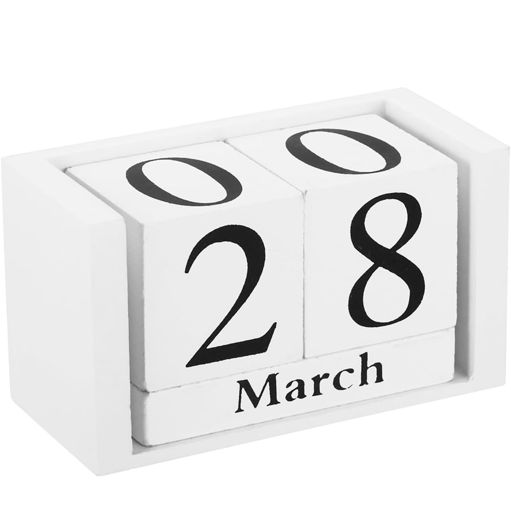 Desktop Wooden Calendar, Duslogis Vintage Perpetual Date Desk Calendars ...