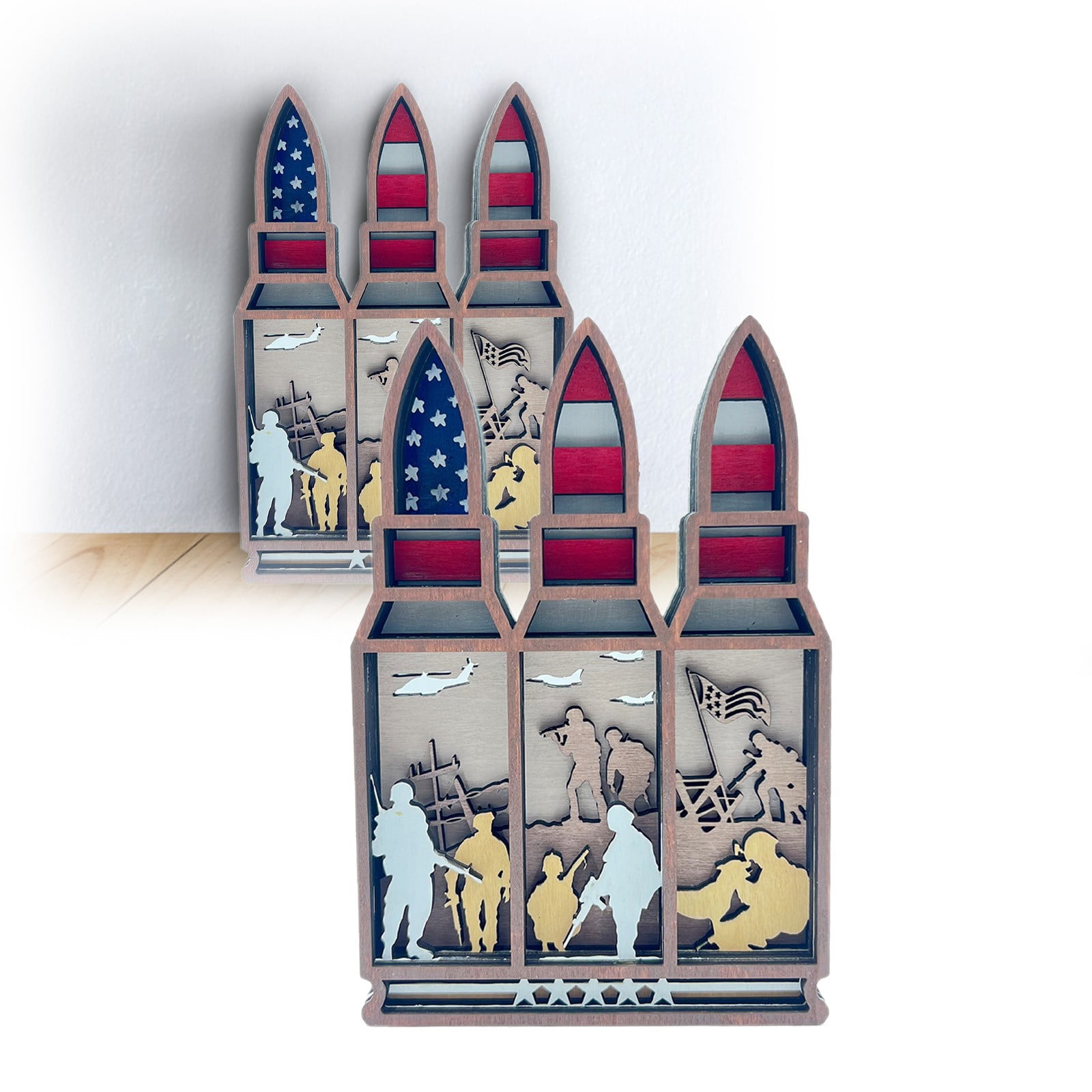 Desktop Wooden Independence Day Sculpture Unique Home Ornament for ...