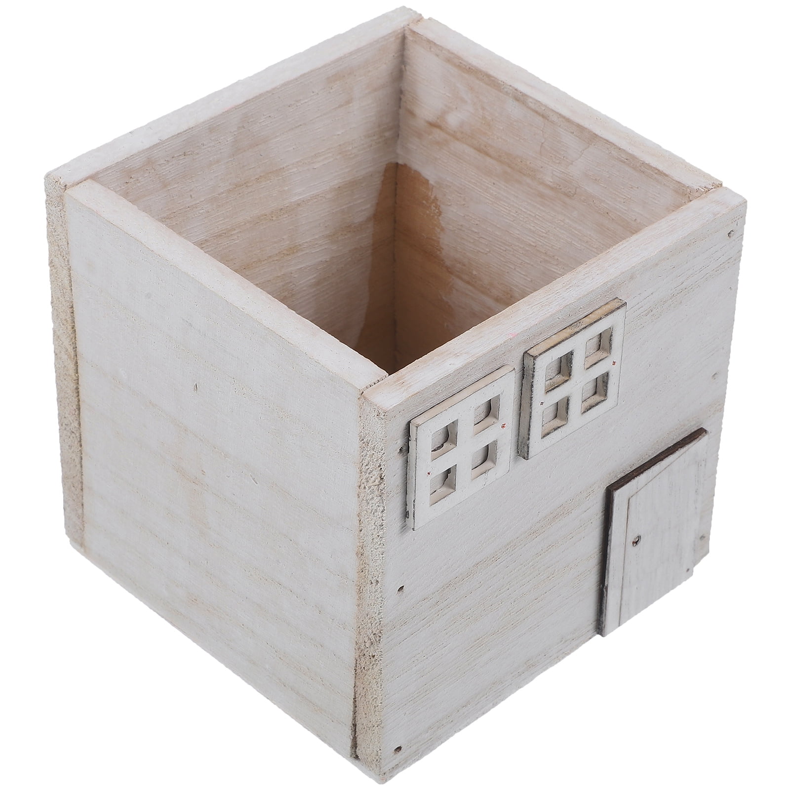 Eease Wooden House Shaped Plant Pot for Indoor/Outdoor Decor - Walmart.com