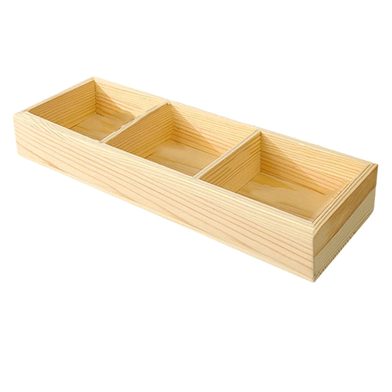 Desktop Wooden Storage Rectangular 3 Grid Box Office and Kindergarten ...